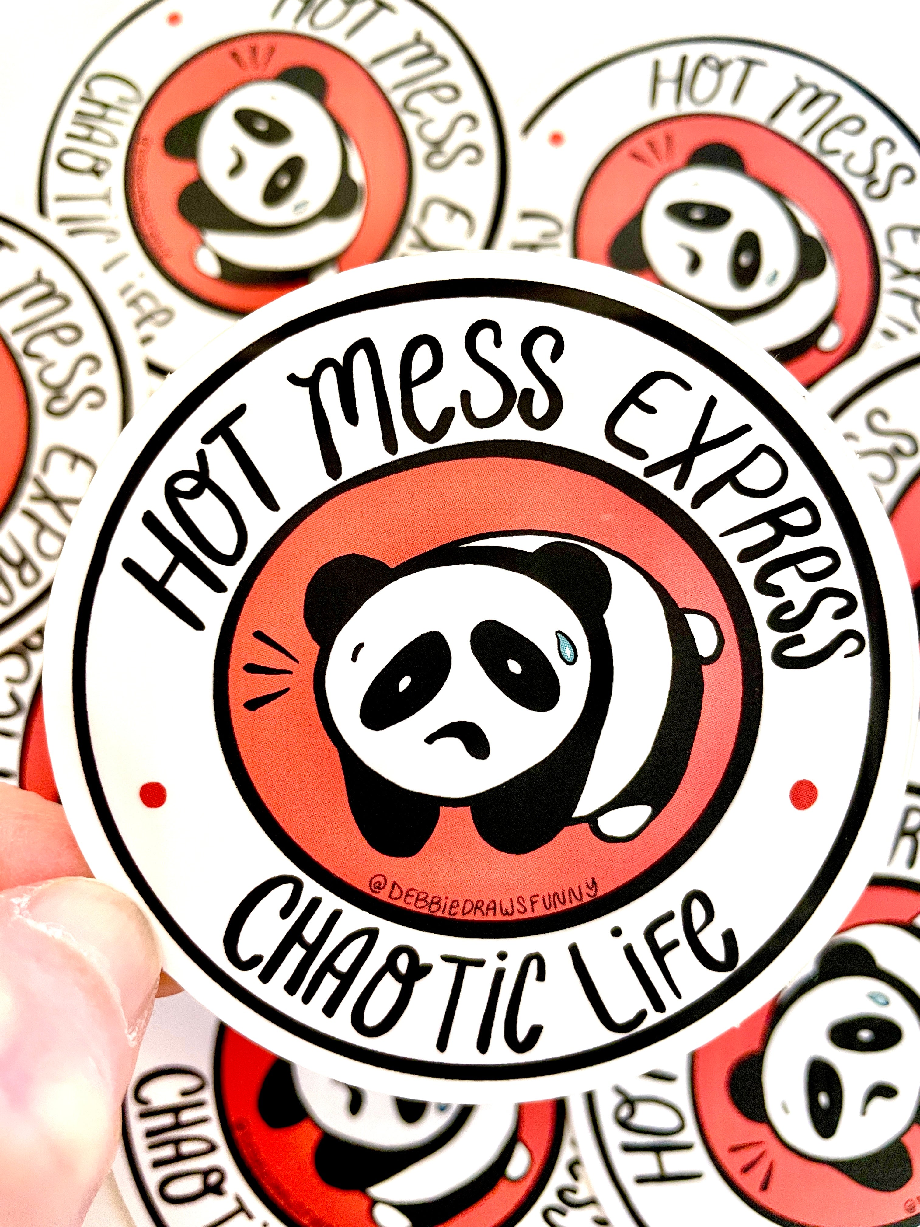 Hot Mess Express Chaotic Life Panda vinyl sticker - Panda Hot Mess Exp ...