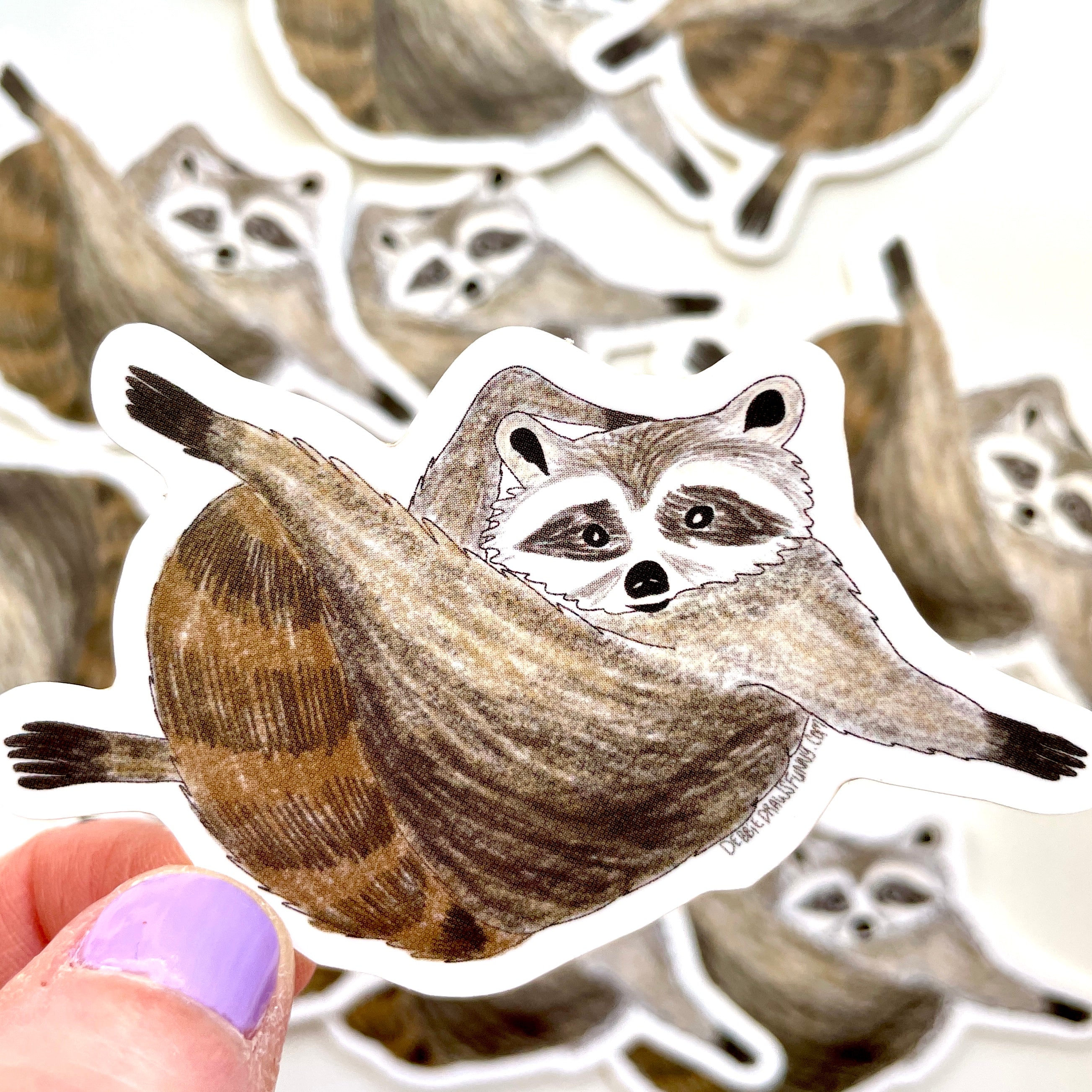 Raccoon Feeling Herself Sticker - Water Bottle Sticker Laptop Sticker ...
